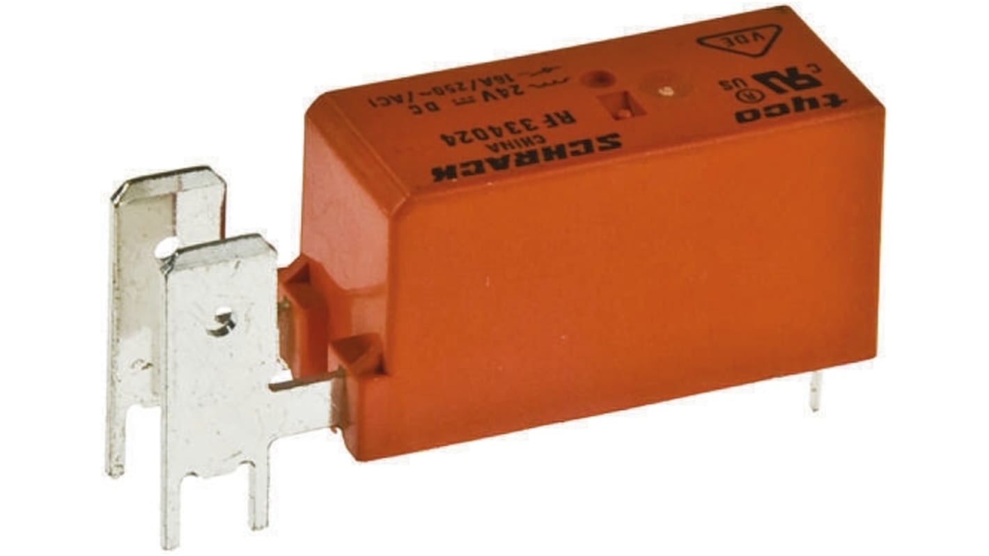 RF334024 | TE Connectivity PCB Mount Non-Latching Relay, 24V dc Coil, 16A Switching Current ...