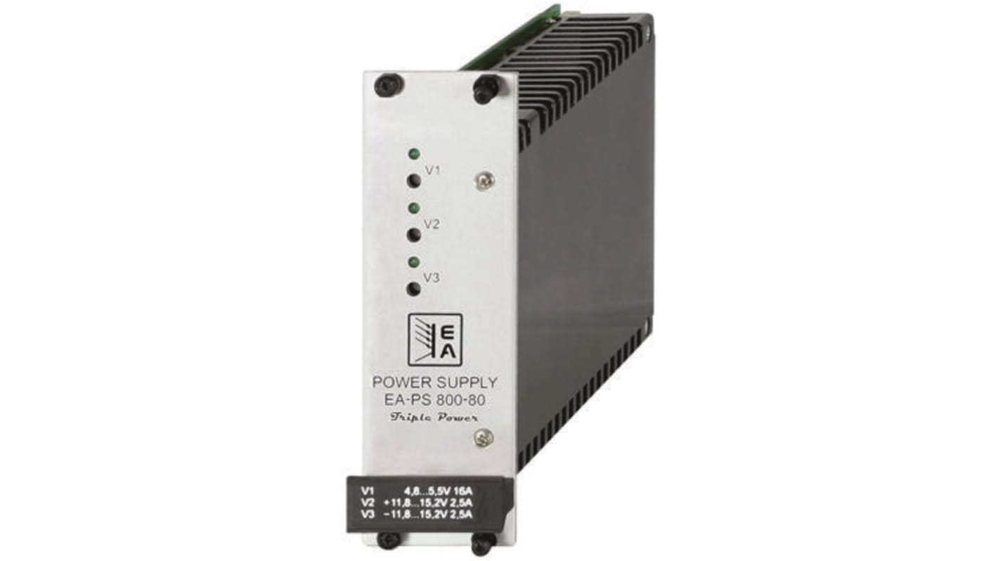 EA Elektro-Automatik Switching Power Supply, EA-PS 805-12-12-80 Triple, 5 V dc, ±12 V dc, 2.5A ...