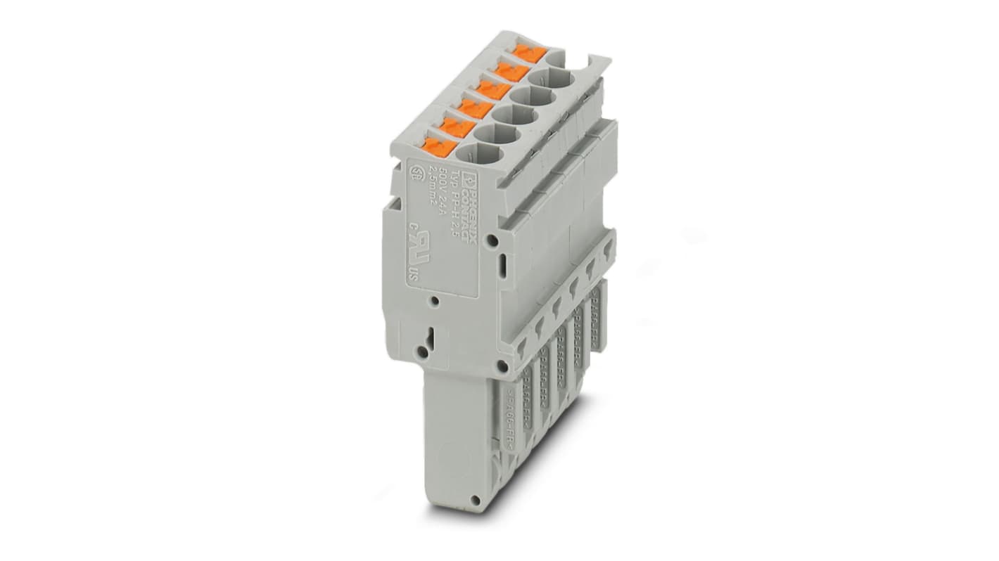 3209918 | Phoenix Contact 6 Way Pluggable Terminal Block, Plug, Push In ...