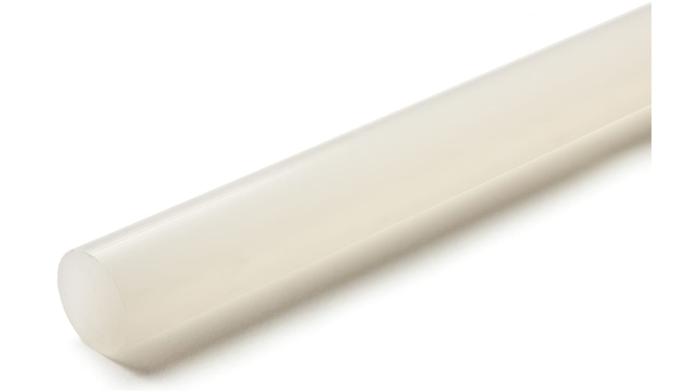 RS PRO White Polypropylene (PP) Rod, 1m x 30mm Diameter | RS