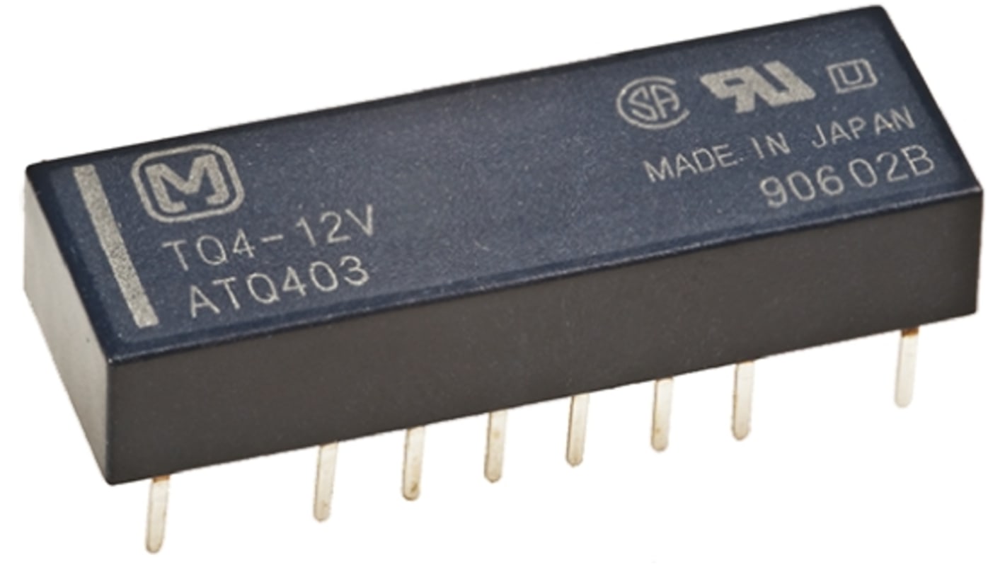 TQ4-L-12V | Panasonic PCB Mount Latching Relay, 12V dc Coil, 1A ...