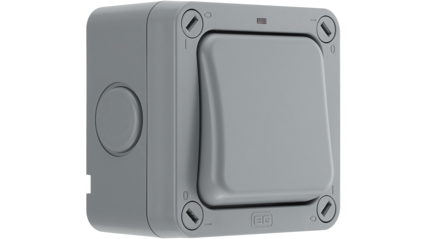WP12-02 | BG Electrical Grey Outdoor Light Switch, 2 Way, 1 Gang, Storm ...