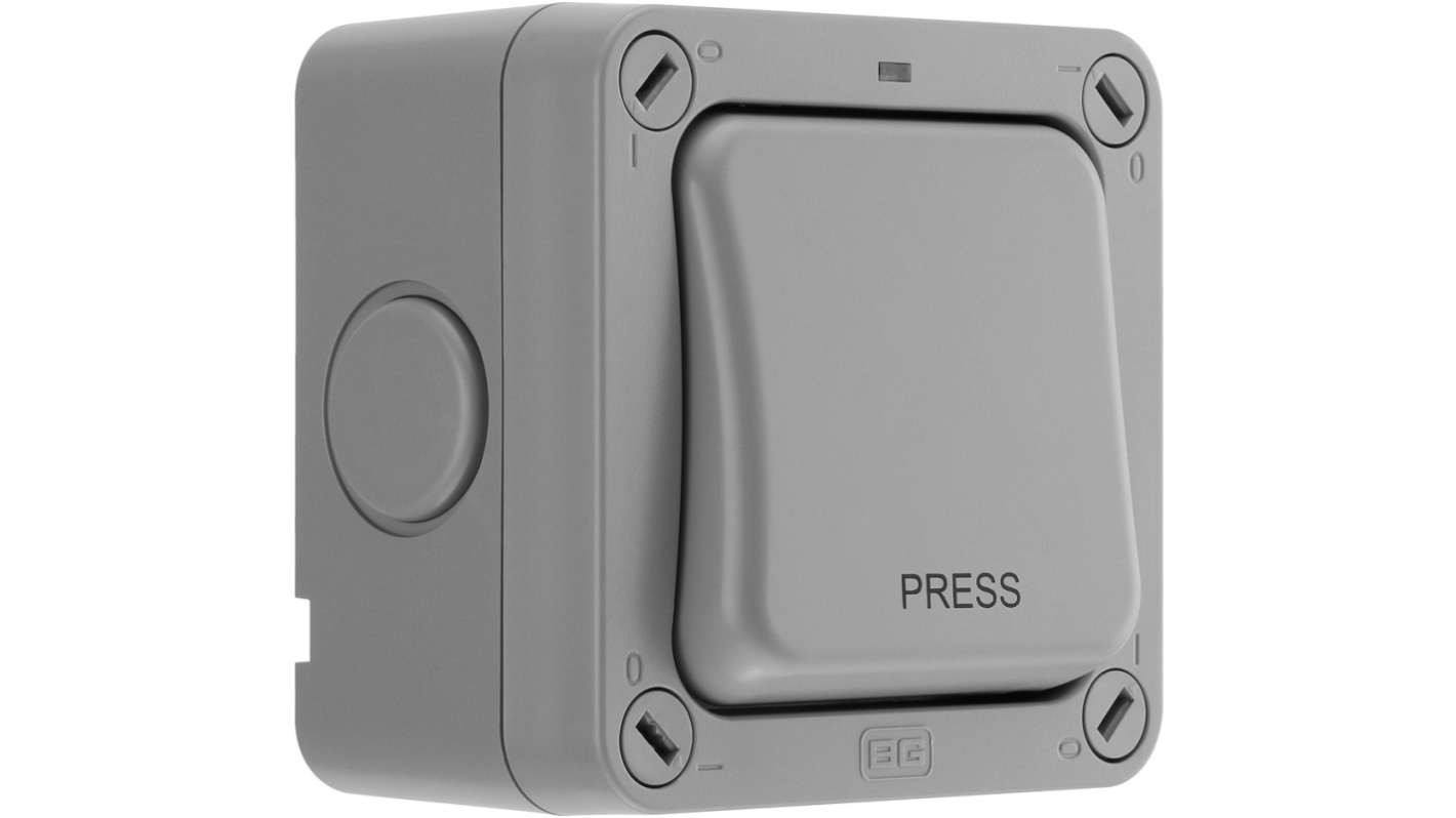 WP14-02 | BG Electrical Grey Push Button Light Switch, 2 Way, 1 Gang ...