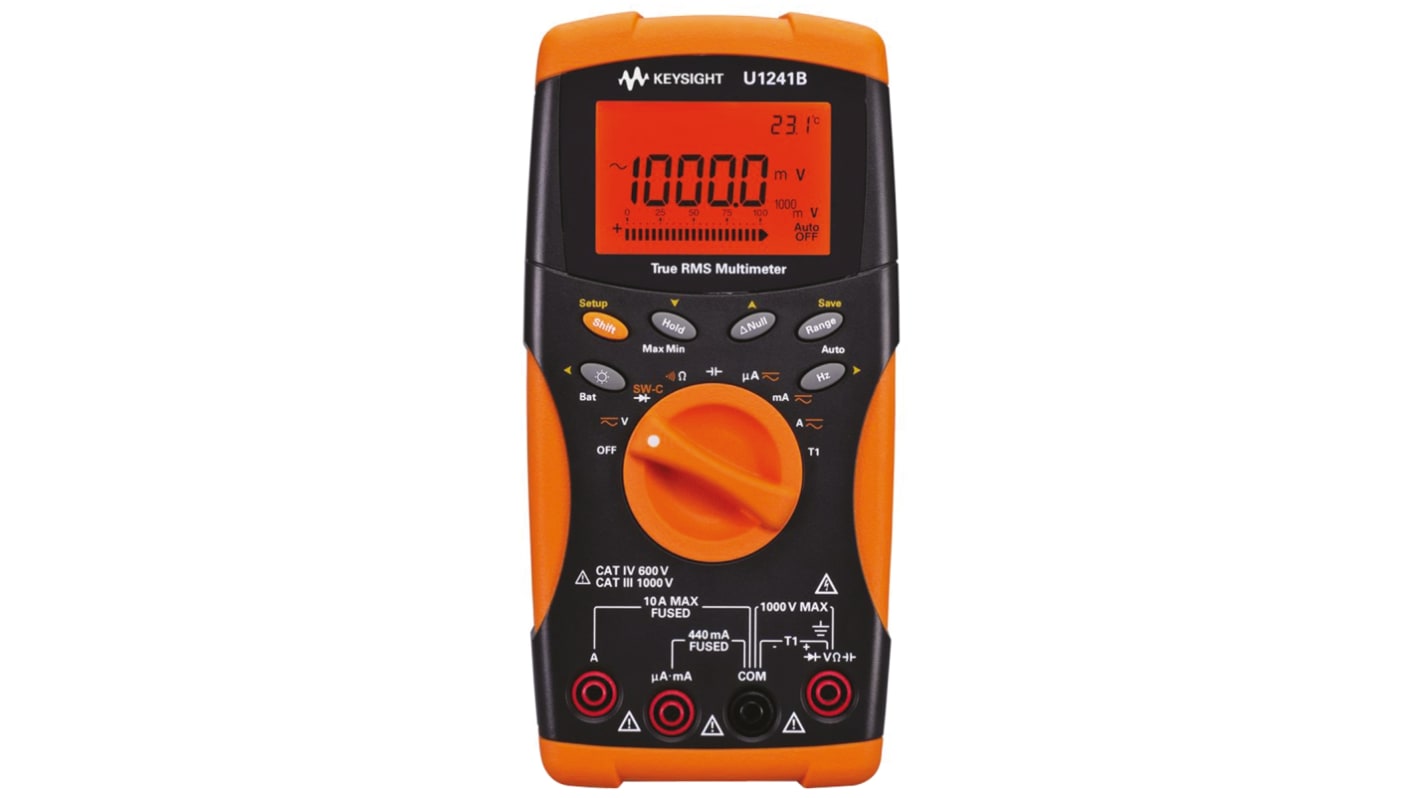 Keysight Technologies U1241B Handheld Digital Multimeter, True RMS, 10A ...