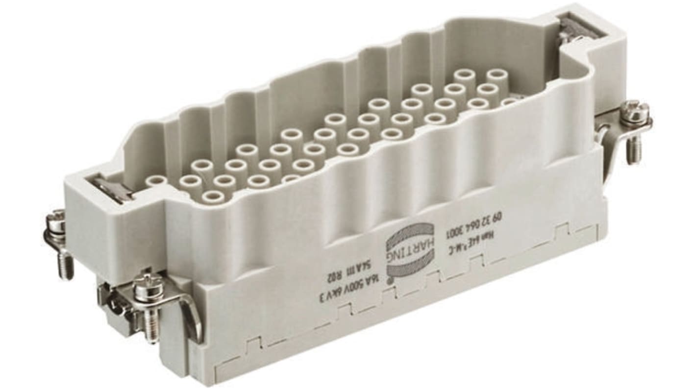 09320643001 | HARTING Heavy Duty Power Connector Insert, 16A, Male, Han EEE Series, 65 Contacts | RS