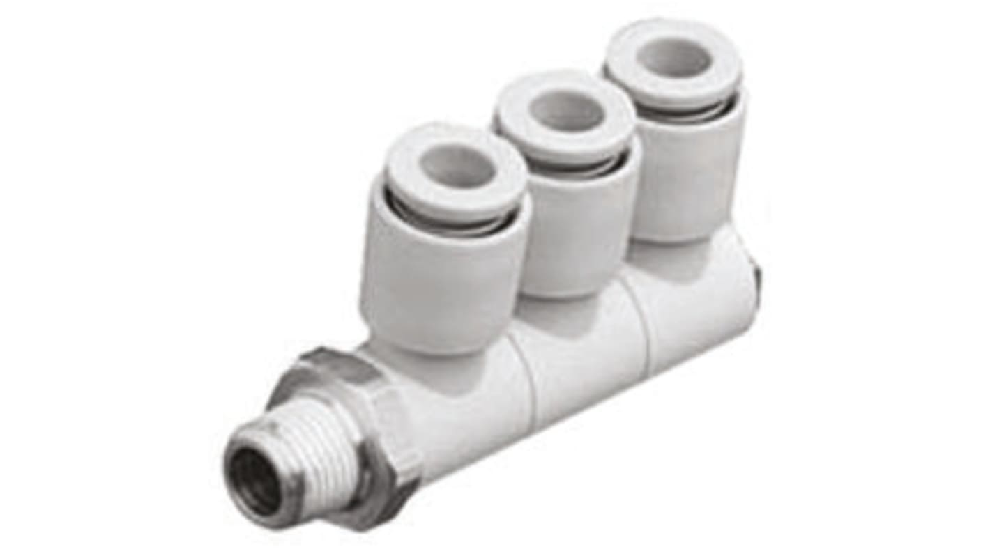 KQ2VT06-02S | SMC KQ2 Series Elbow Threaded Adaptor, R 1/4 Male to Push In 6 mm, Threaded-to ...