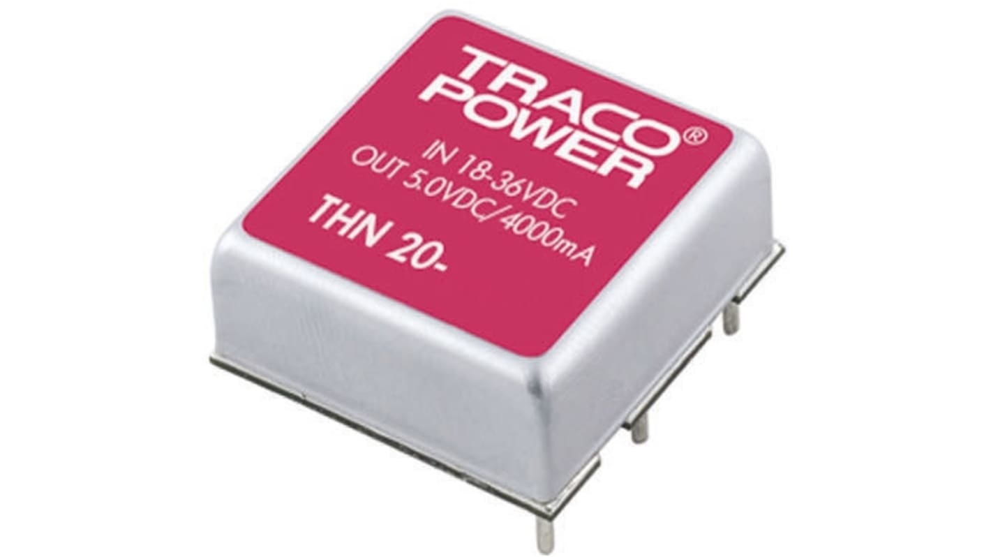 THN 20-2410 | TRACOPOWER THN 20 Isolated DC-DC Converter, 3.3V dc/ 4.5A Output, 18 → 36 V dc ...