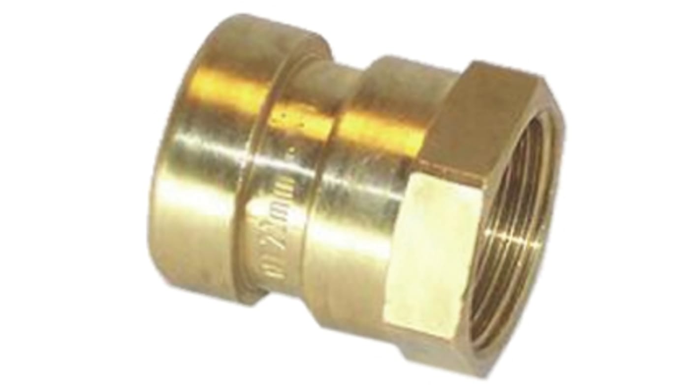 75510 | Copper Pipe Fitting, Threaded Straight Coupler for 15mm pipe | RS