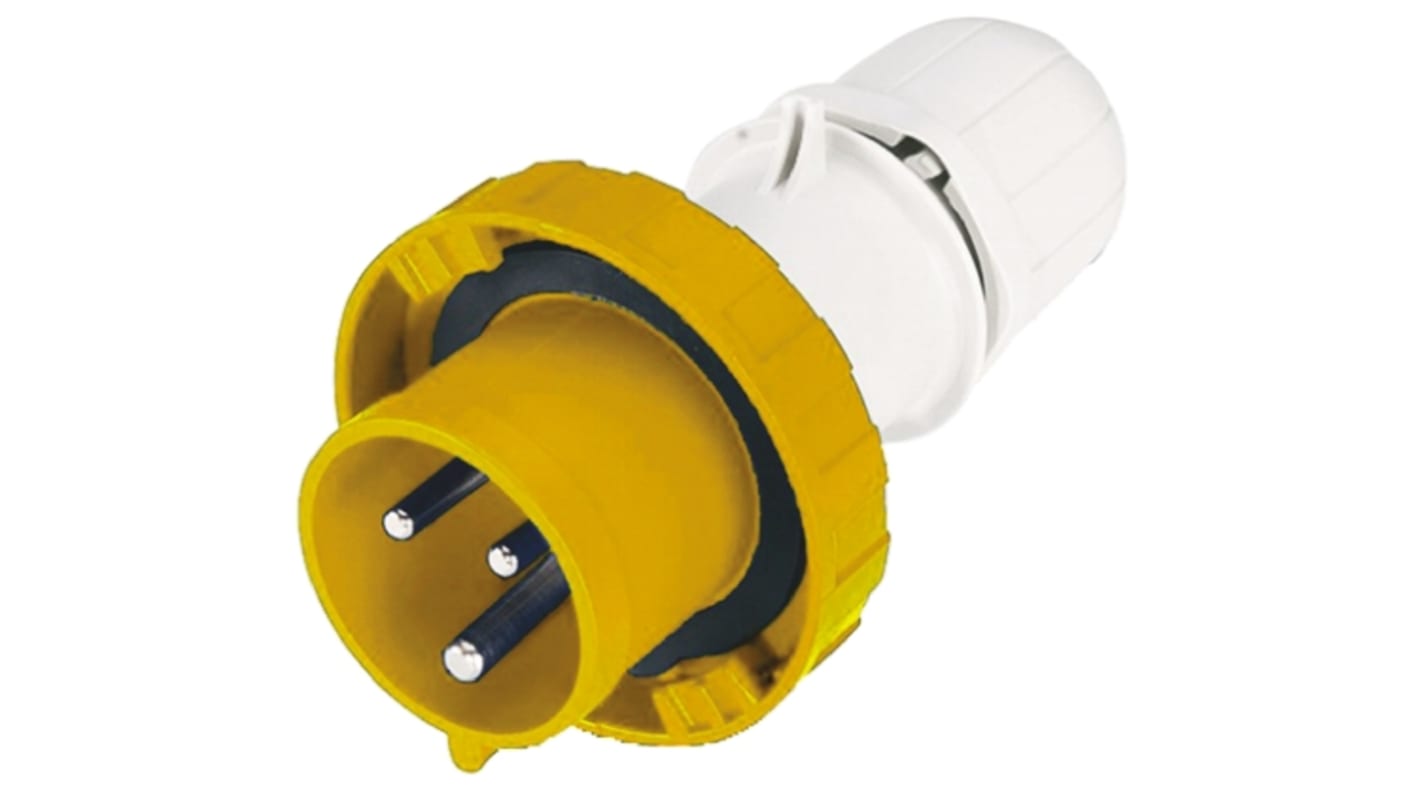 218.125 | Scame IP67 Yellow Cable Mount 2P + E Industrial Power Plug ...