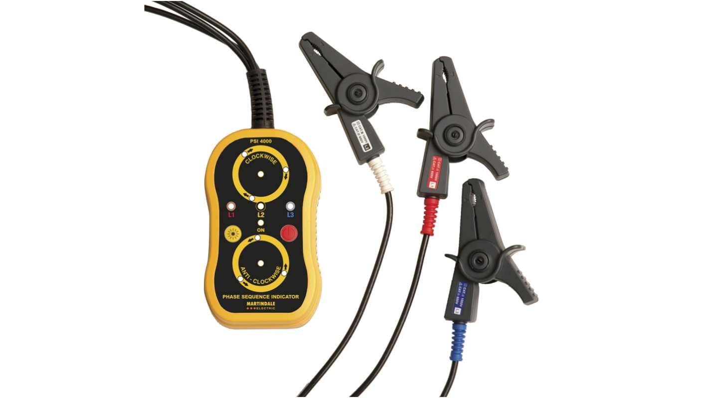 Martindale PSI4000 Phase Rotation Tester, CAT III 1000 V, CAT IV 600 V ...