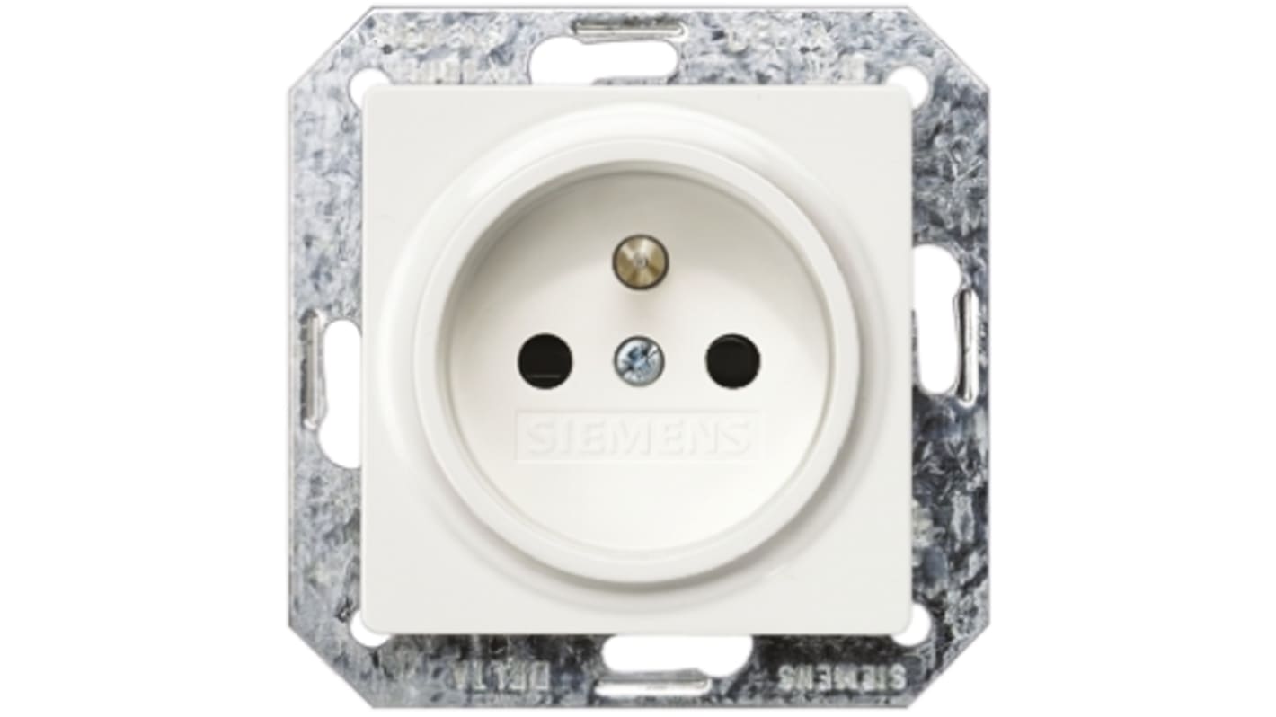 5UB1918 | Siemens 16A White Plastic Plug Socket, 250V, IP20 | RS