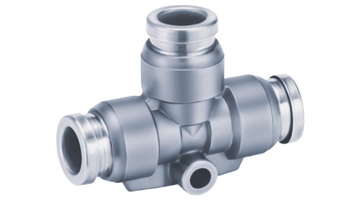 KQB2T06-00 | SMC KQB2 Series Tee Tube-to-Tube Adaptor Push In 6 mm, Push In 6 mm to Push In 6 mm ...