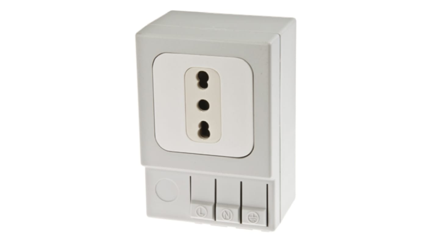 03505.0-01 | STEGO Light Grey 1 Gang Plug Socket, 16A, Type L - Italian ...