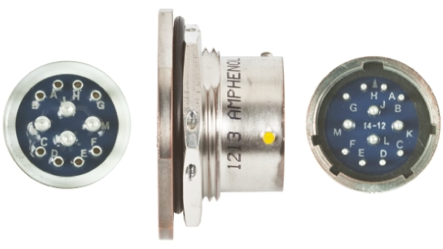 62GB-17H14-12P3 | Connecteur cylindrique Femelle, 12 Contacts, Mâle, Amphenol, A souder | RS