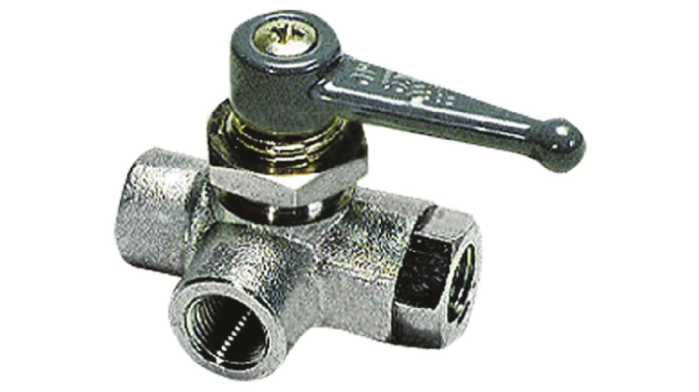 0452 06 13 | Legris Nickel Plated Brass 3 Way, Ball Valve, BSPP 1/4in ...