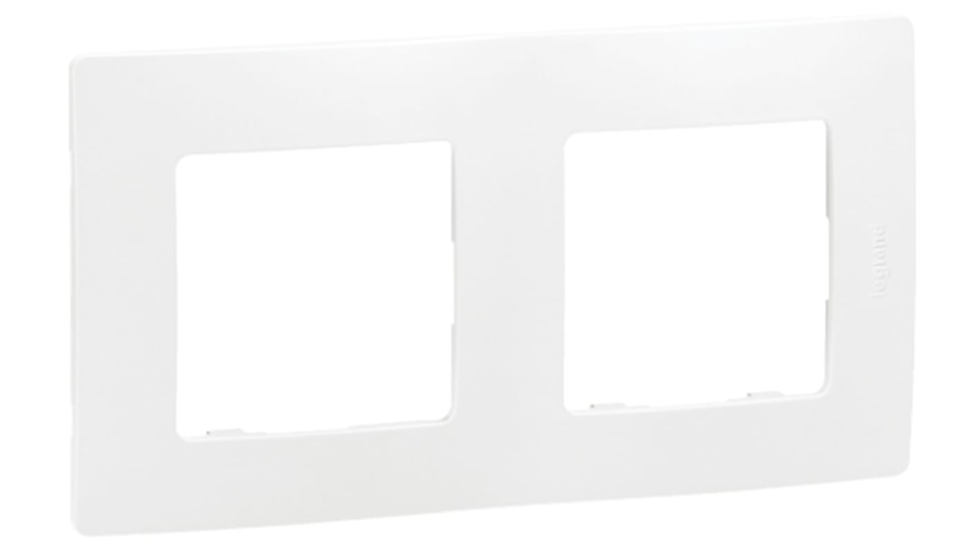 6 650 02 | Legrand White 2 Gang Plastic Faceplate | RS