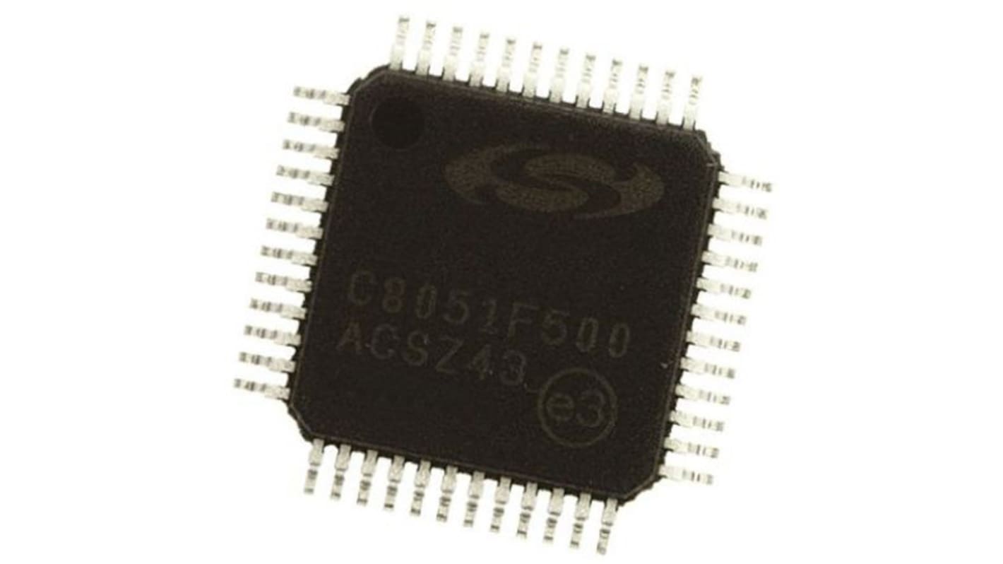 Silicon Labs C8051F500-IQ, 8bit 8051 Microcontroller, C8051F, 24MHz, 64 kB Flash, 48-Pin QFP | RS