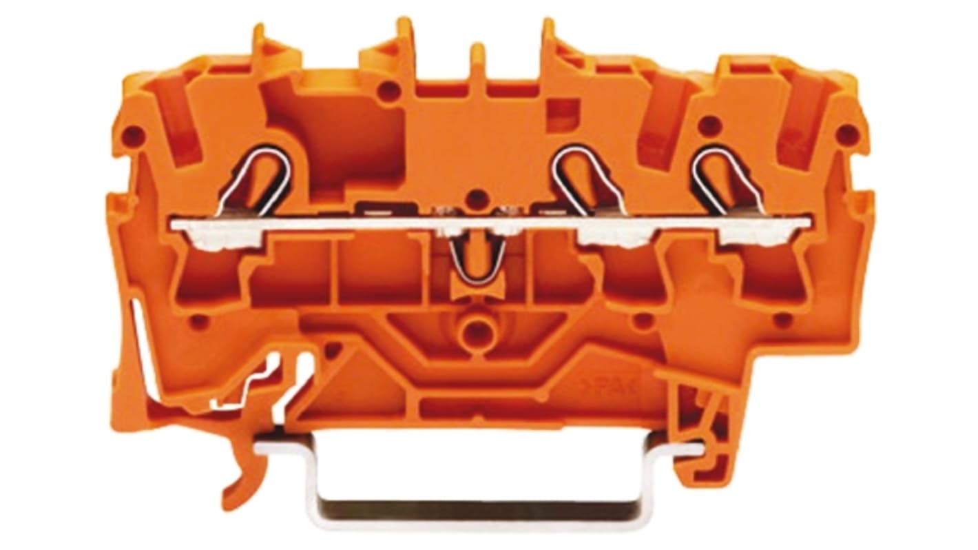 2002-1302 | Wago TOPJOB S, 2002 Series Orange Feed Through Terminal ...