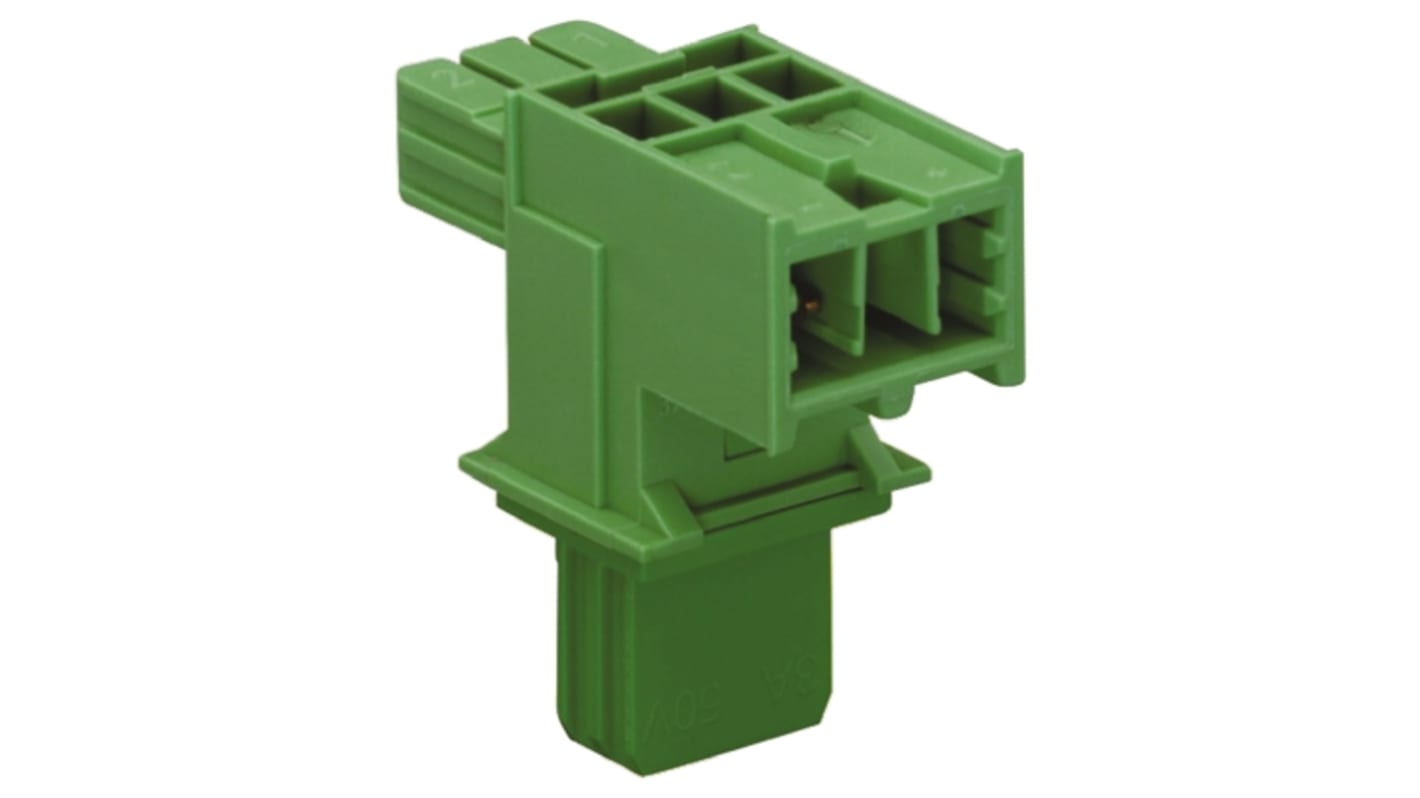 893-1606 | Wago Distribution Block, 2-Pole, Female, Male, 2-Way, 3A | RS