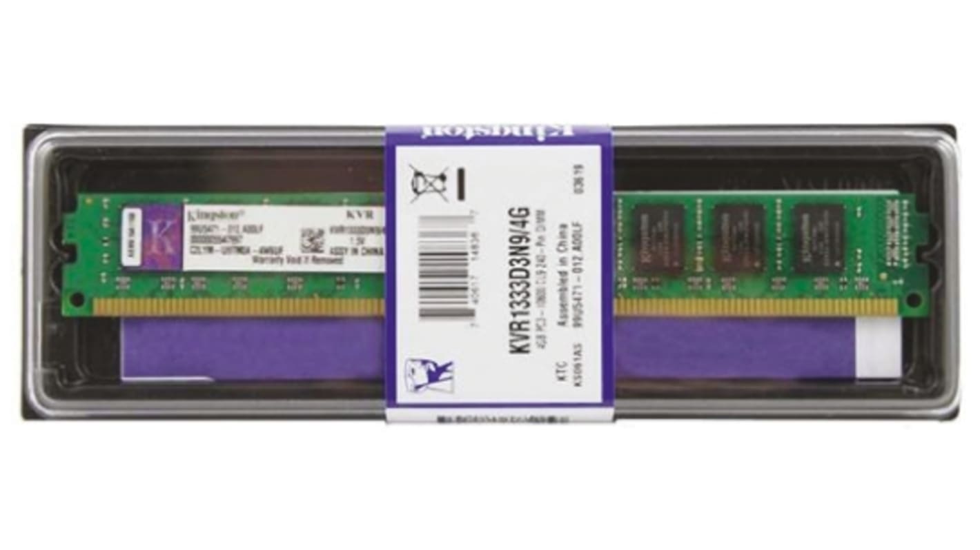 KVR1333D3N9/4G | Kingston 4 GB DDR3 Desktop RAM, 1333MHz, DIMM, 1.5V | RS