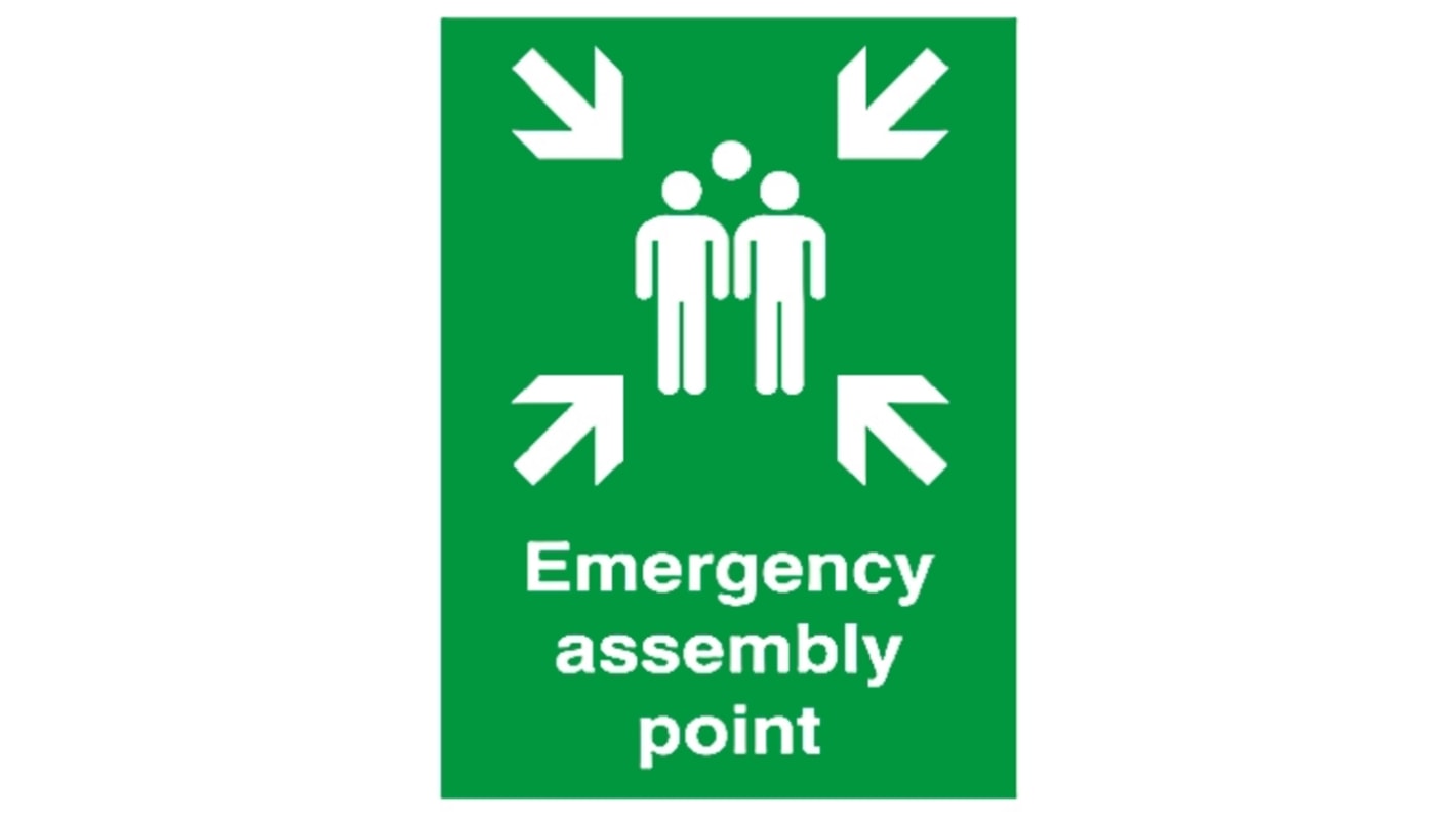 Plastic Fire Safety Sign, Emergency assembly point With English Text ...