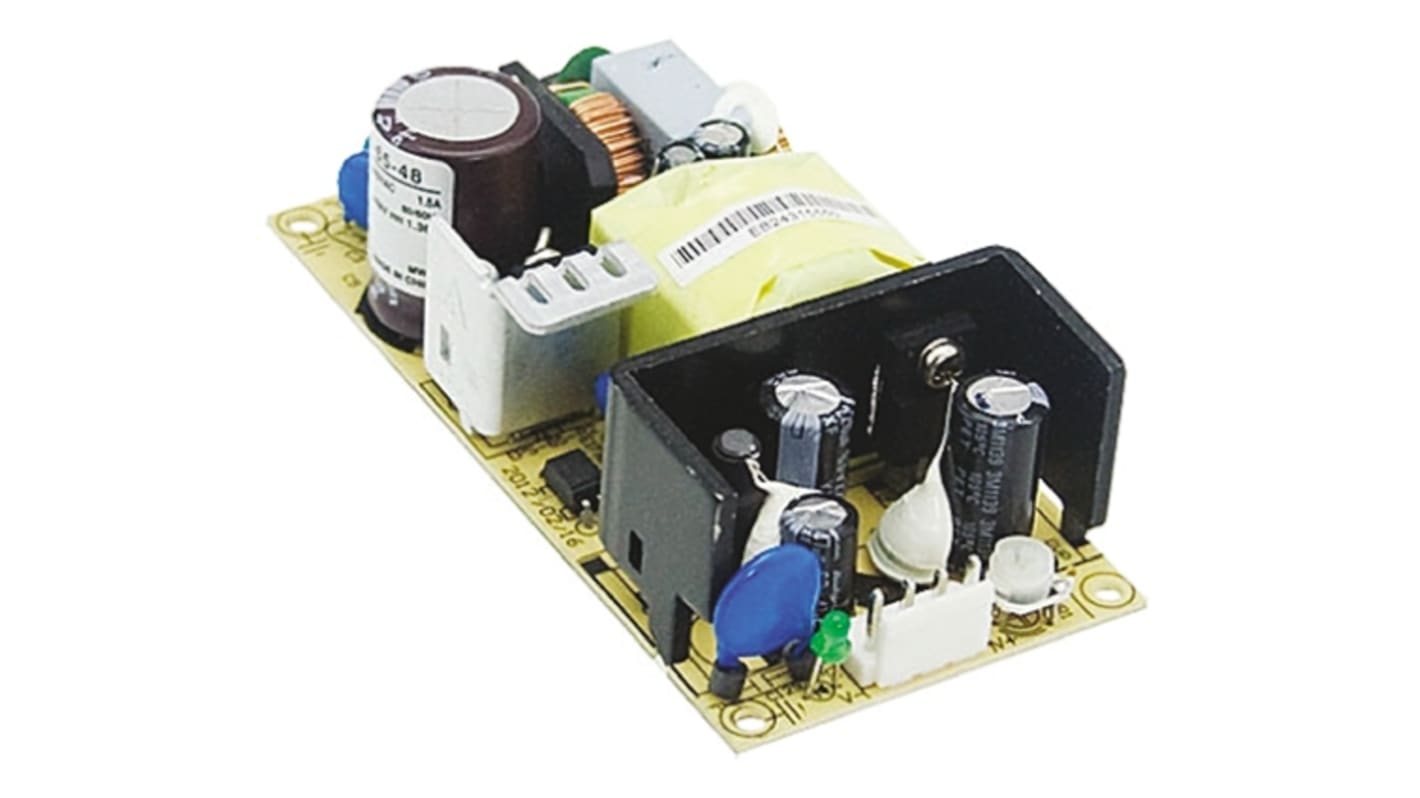 MEAN WELL Switching Power Supply, EPS-65-24, 24V dc, 2.71A, 65W, 1 ...