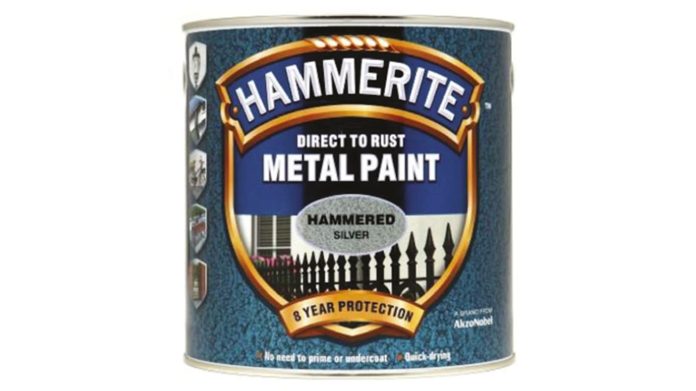 5084801 | Hammerite Metal Paint in Hammered Silver 2.5L | RS