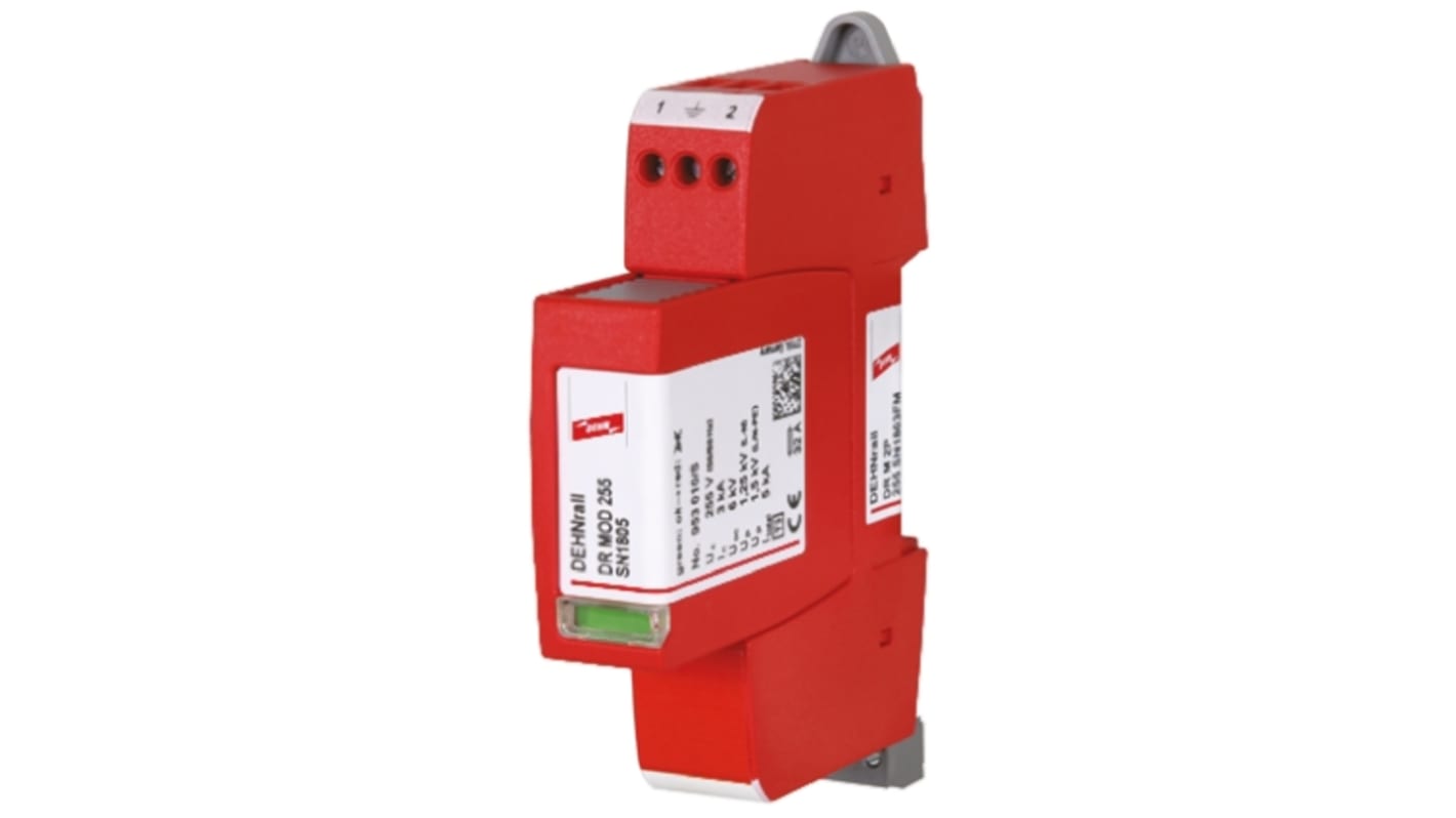 DR M 2P 255 FM | Dehn, DR Modular Surge Protector 255 V ac/dc Maximum ...