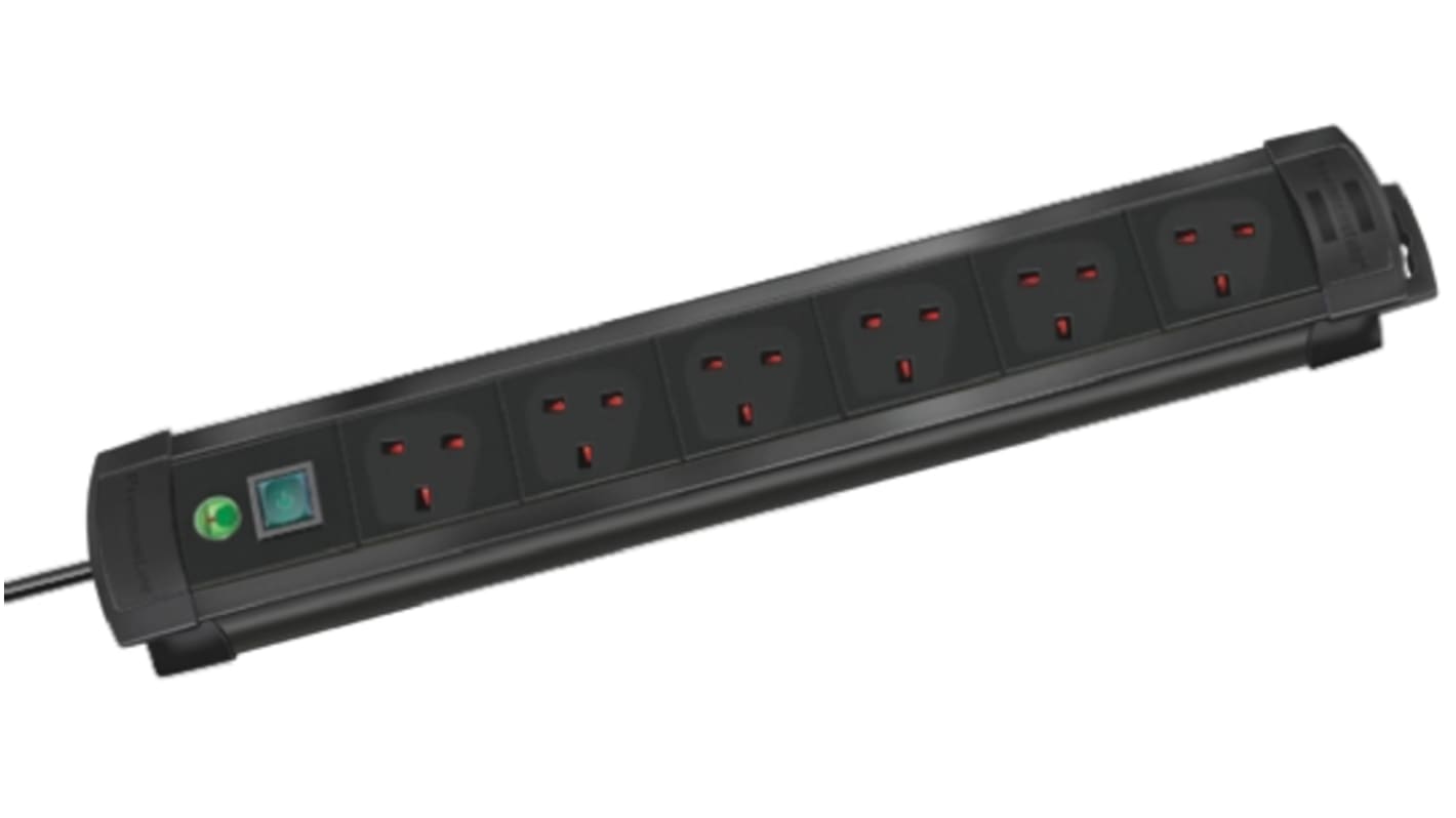 1951163100 | brennenstuhl 3m 6 Socket Type G - British Extension Lead ...