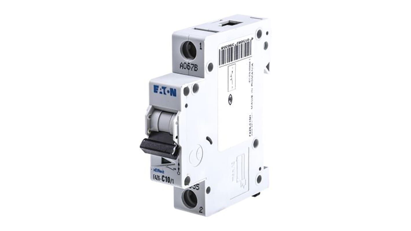 239060 FAZ6-C10/1N | Eaton xEffect MCB, 10A Curve C, 230 → 400V AC, 6 kA Breaking Capacity | RS