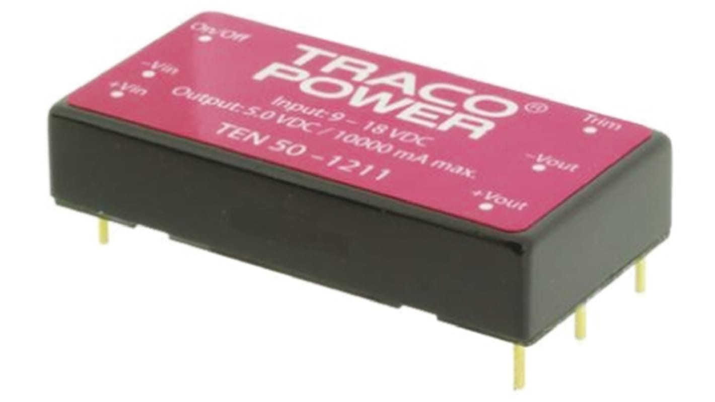 TRACOPOWER DC-DCコンバータ Vout：5V dc 9 → 18 V dc, 50W, TEN 50-1211 | RS