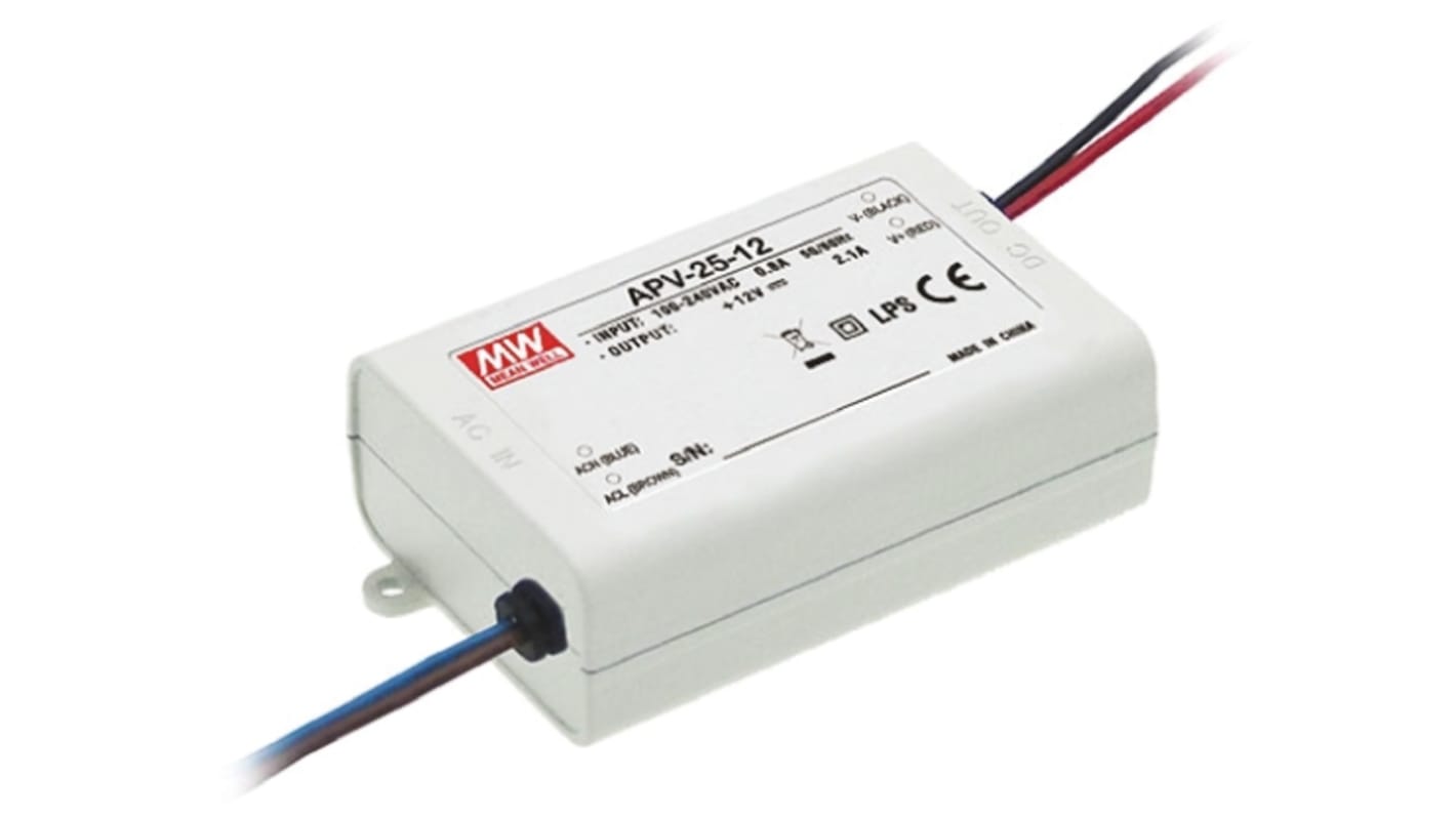 APV-25-36 | MEAN WELL LED Driver, 36V Output, 25.2W Output, 700mA Output, Constant Voltage | RS