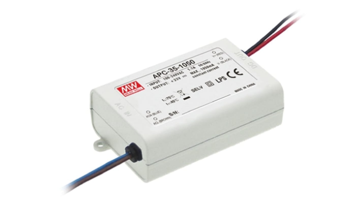 APC-35-700 | MEAN WELL LED Driver, 15 → 50V Output, 35W Output, 700mA ...