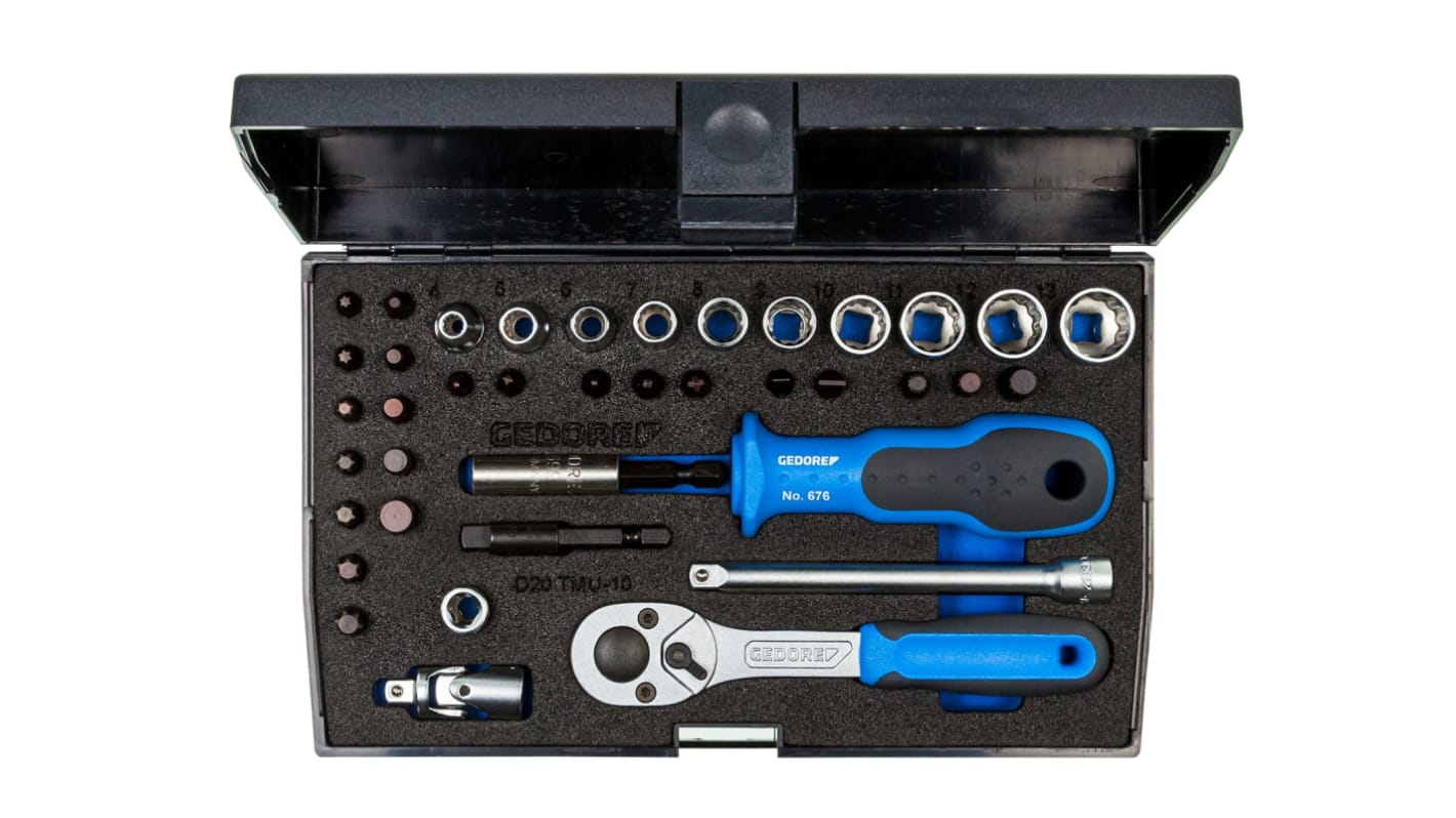 D 20 TMU-10 | Gedore 40-Piece Metric 1/4 in Standard Socket/Bit Set ...