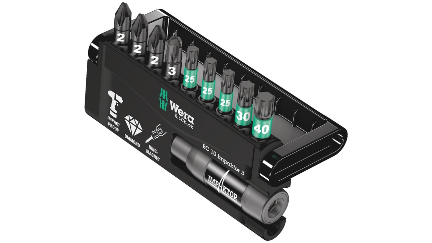 05057683001 | Wera Impact Bit Set 10 Pieces, Hexagon | RS