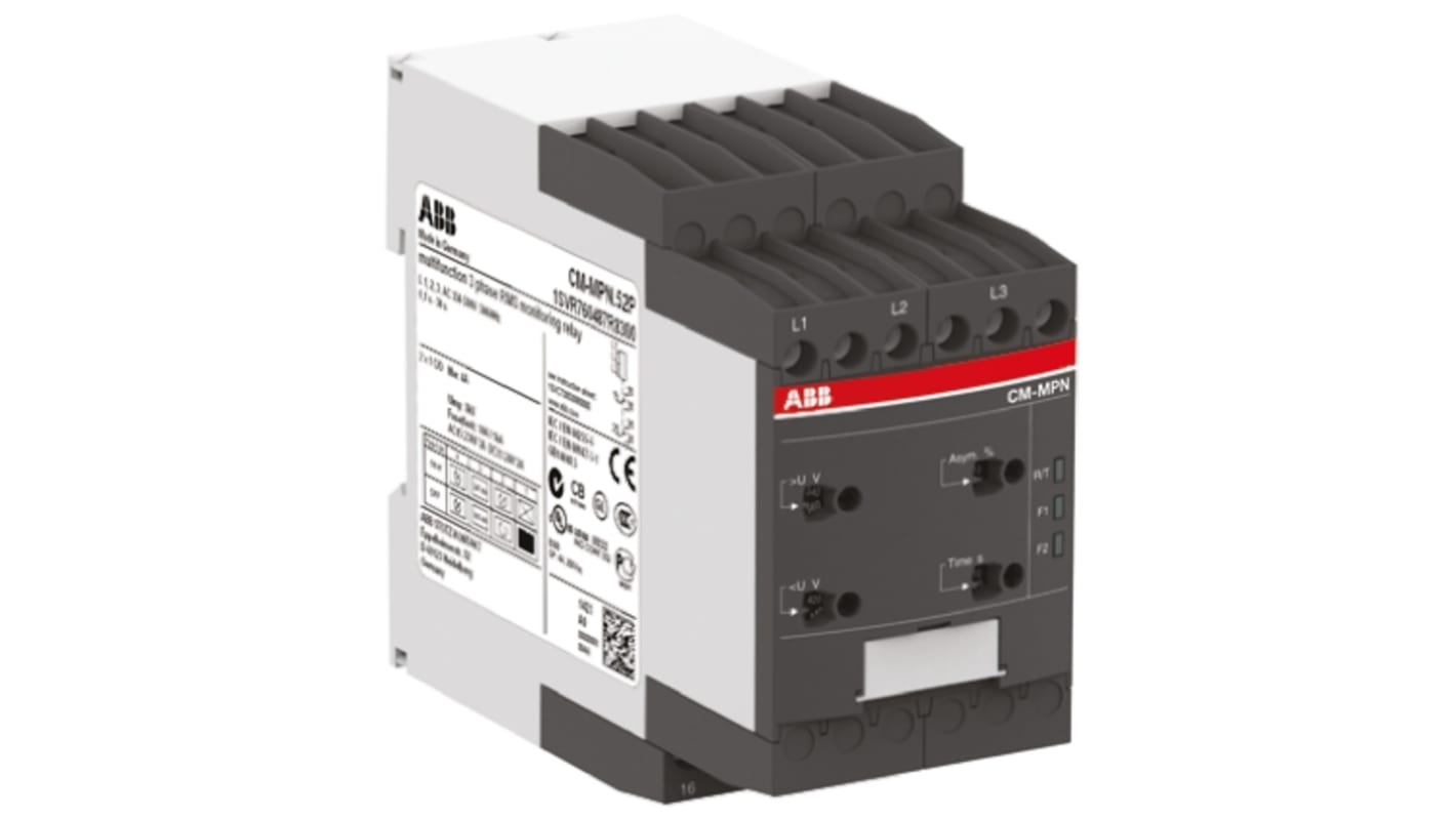 1SVR750488R8300 CM-MPN.62S | Relais de contrôle de réseaux triphasés ABB série CM-MPN, triphasé ...