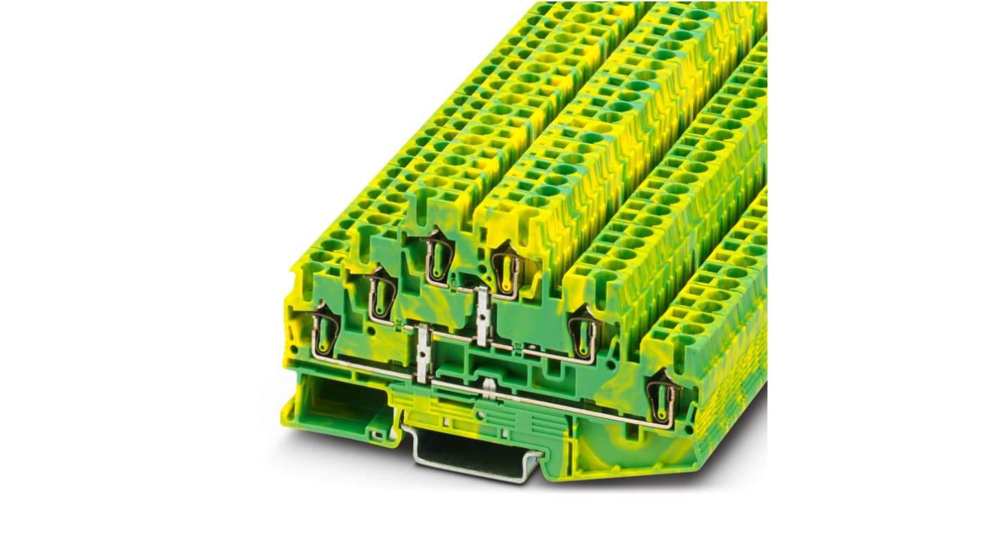 3036071 | Phoenix Contact ST 2.5-3PE Series Green/Yellow DIN Rail ...