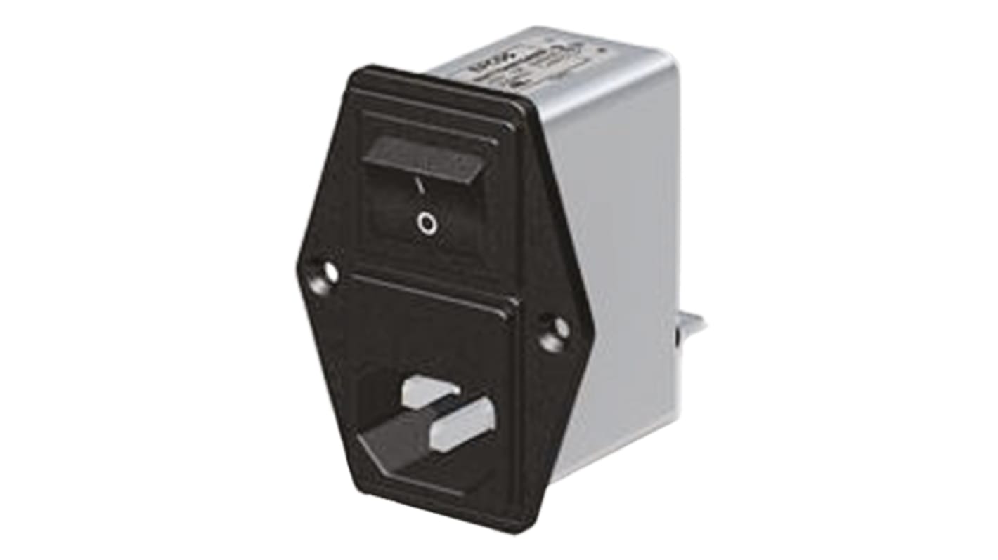 EPCOS 2A, 250 V ac/dc Panel Mount IEC Inlet Filter B84776A0002A000, Tab ...