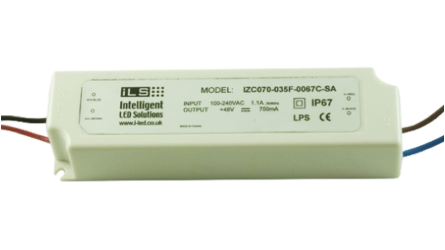 IZC070-035F-0067C-SA | ILS LED Driver, 9 → 48V Output, 35W Output, 700mA Output, Constant ...