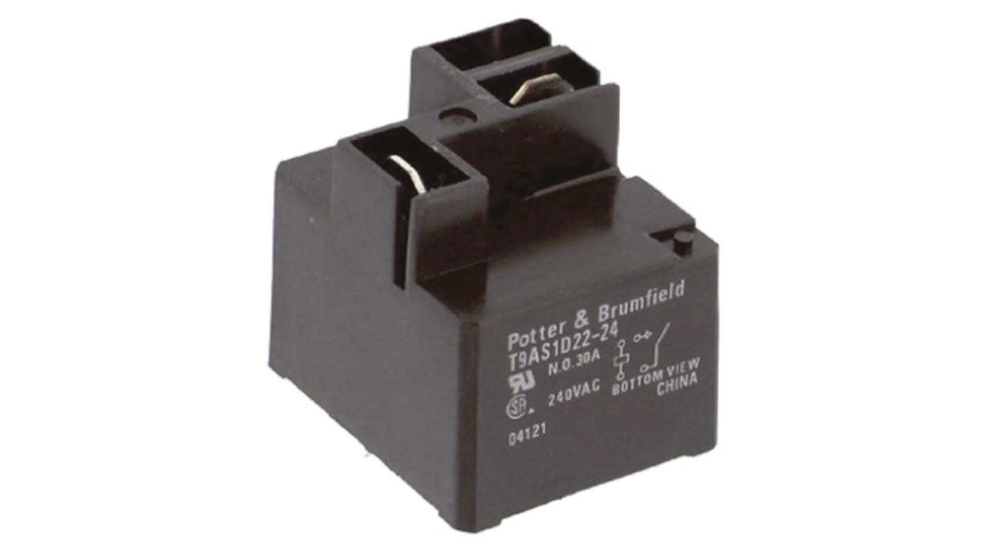 T9AS1D22-24 2-1419104-1 | TE Connectivity PCB Mount Non-Latching Relay, 24V Coil, 30A Switching ...
