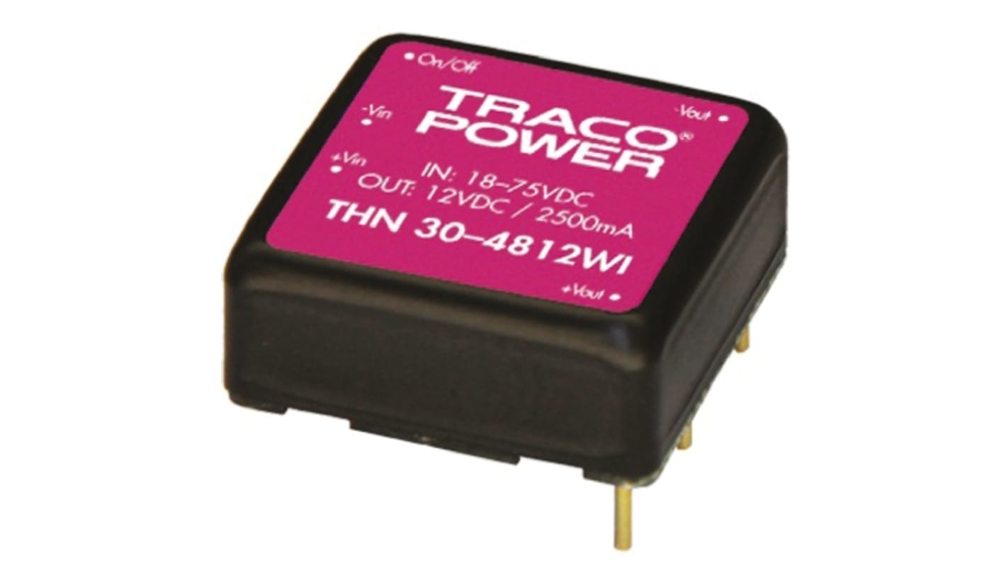 TRACOPOWER DC-DCコンバータ Vout：5V dc 18 → 75 V dc, 30W, THN 30-4811WI | RS