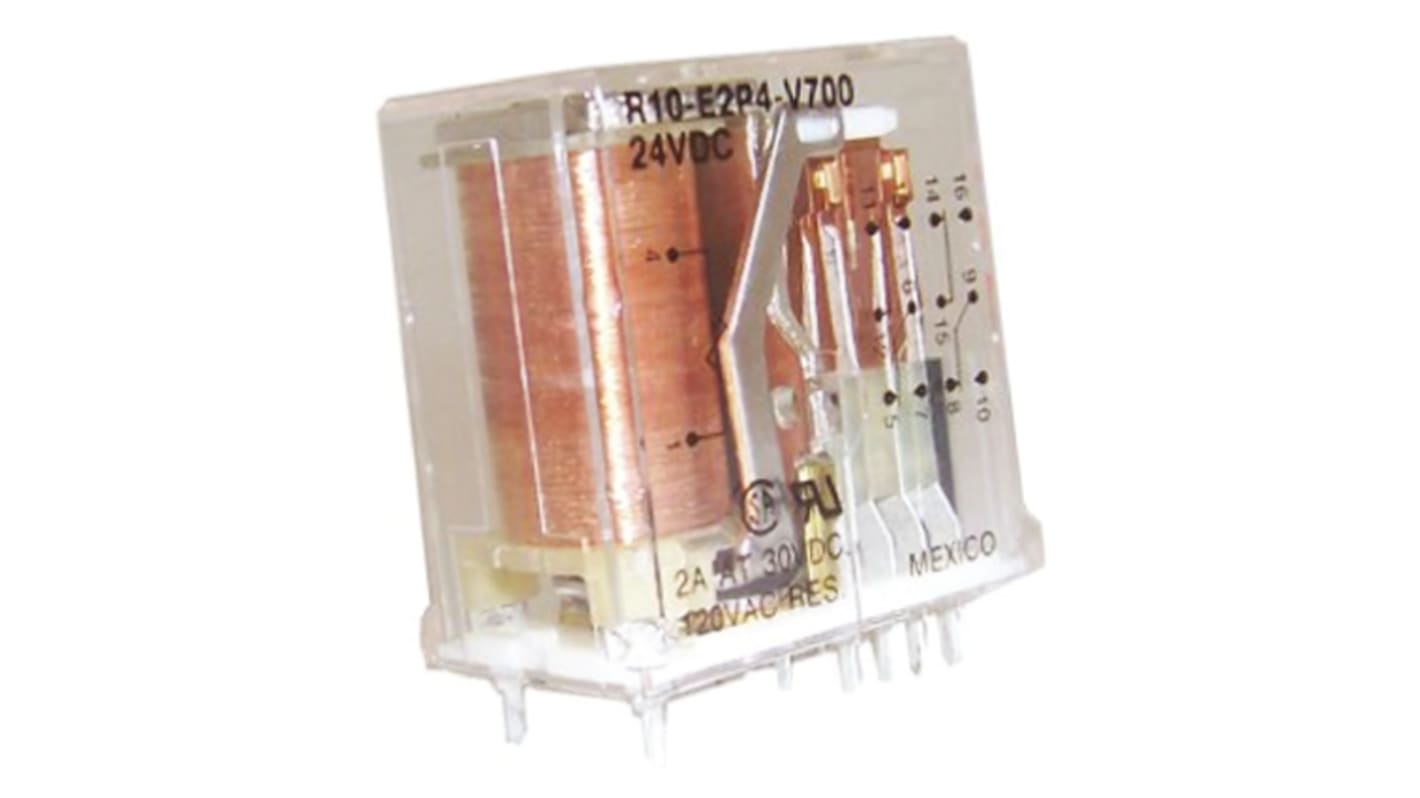 R10-E2P4-V700 | TE Connectivity Non-Latching Relay, 24V Coil, 3A ...