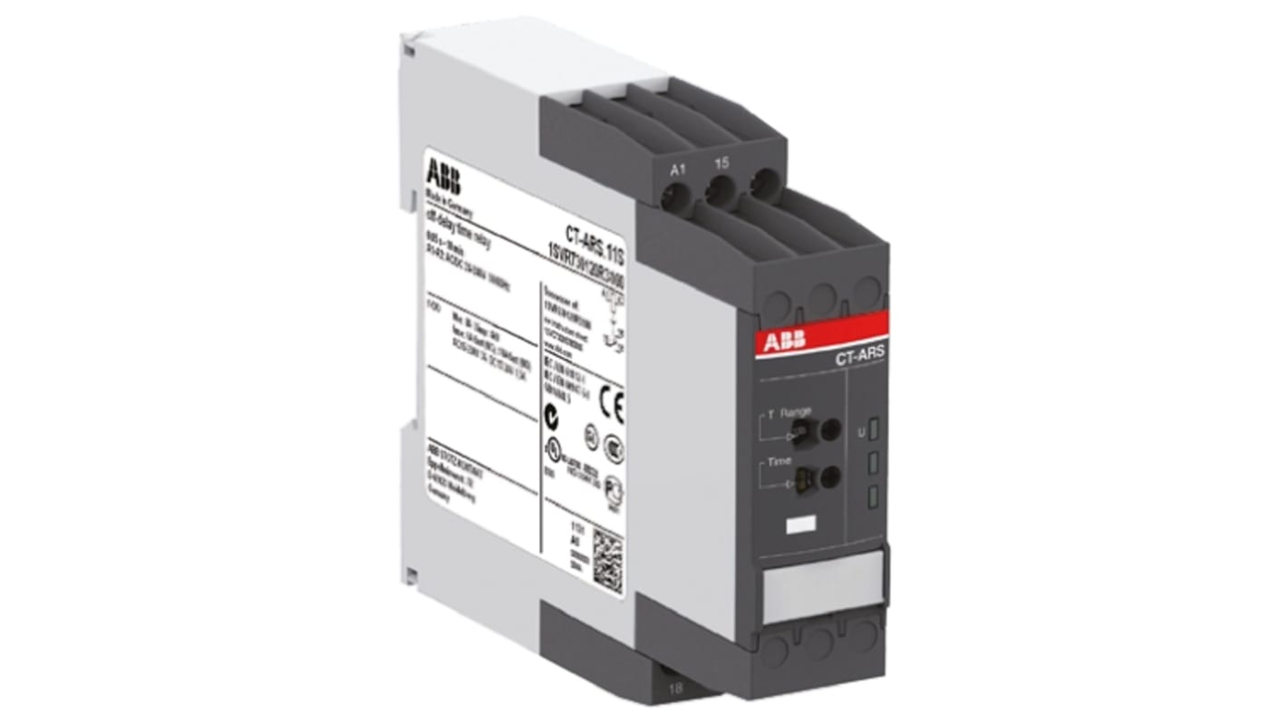 1SVR730100R0300 | ABB DIN Rail Single Function Time Delay Relay, DPDT, 0.05 s → 300h | RS