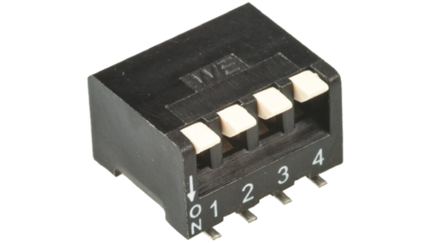 418311170804 | Wurth Elektronik 4 Way Surface Mount DIP Switch 4PST, Piano Actuator | RS