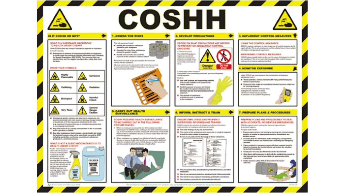 COSHH Safety Guidance Safety Poster, Semi Rigid Laminate, English, 420 ...