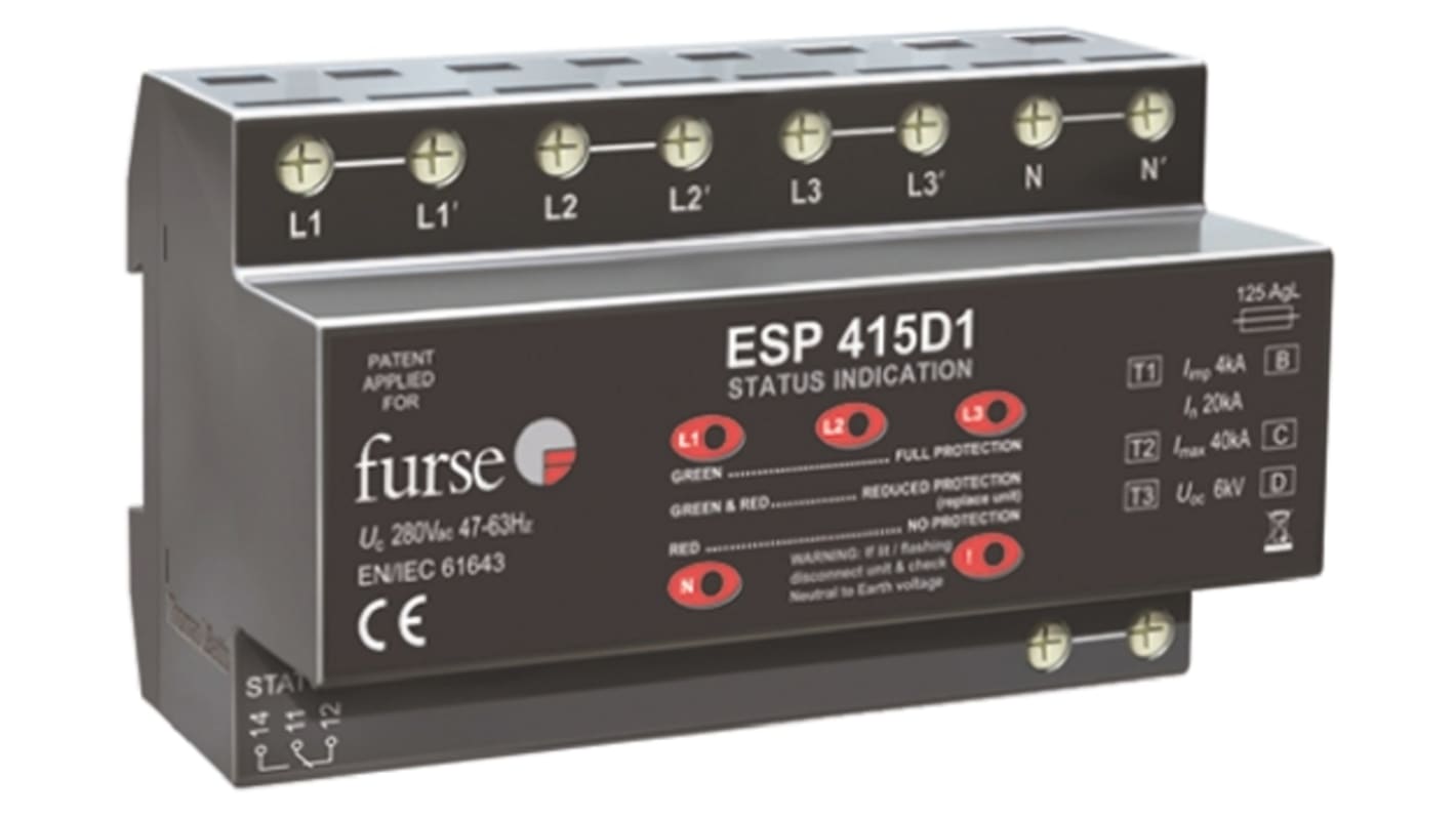 7TCA085460R0105 ESP 415D1 | WJ Furse, D1 Lightning / Surge Arrester 280 ...