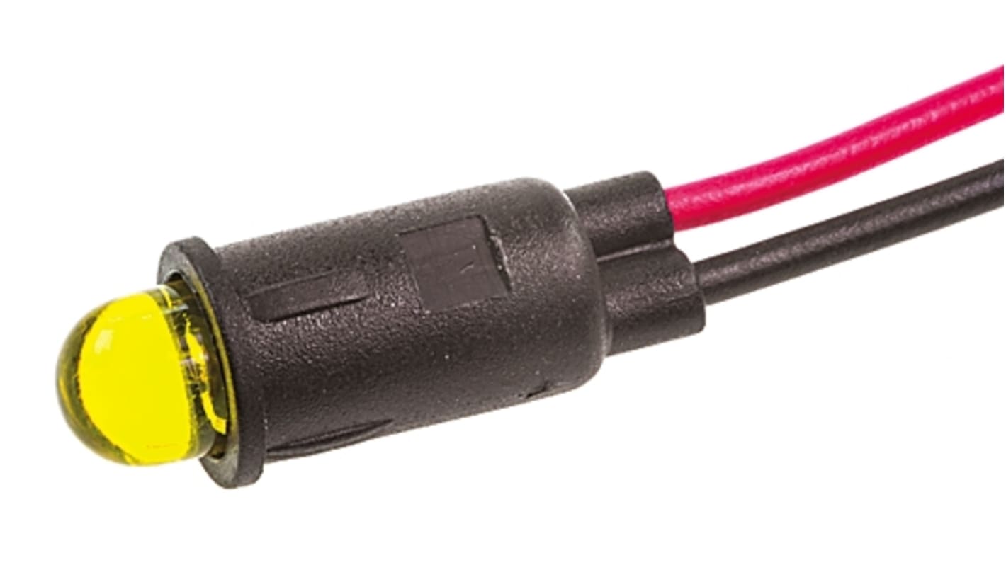 352-509-04-40 | Marl Yellow Indicator, 2.8V, 6.4mm Mounting Hole Size | RS