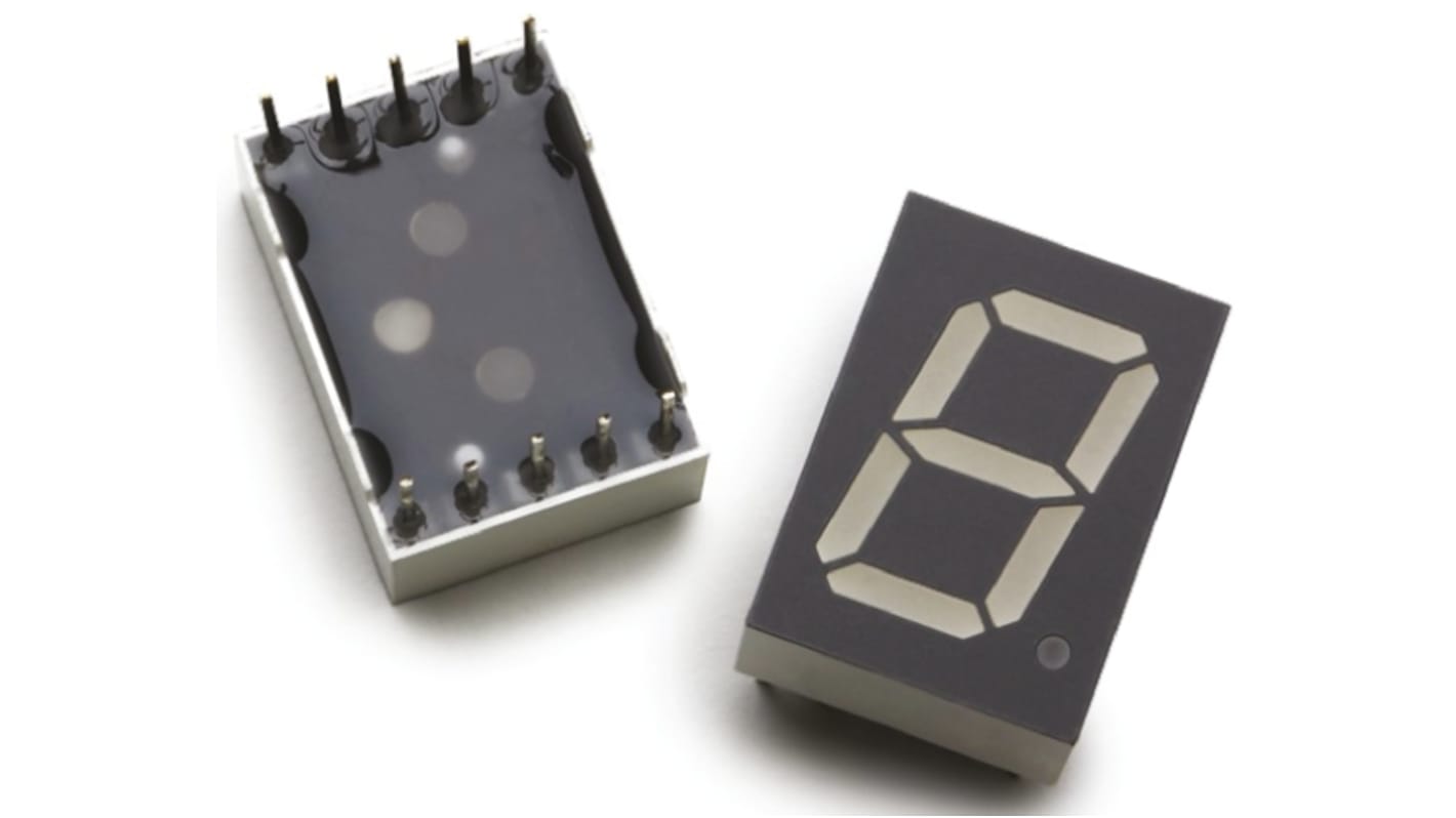 HDSP-C5E1 Broadcom 7-Segment LED Display, CA Red 4 mcd RH DP 13.1mm | RS