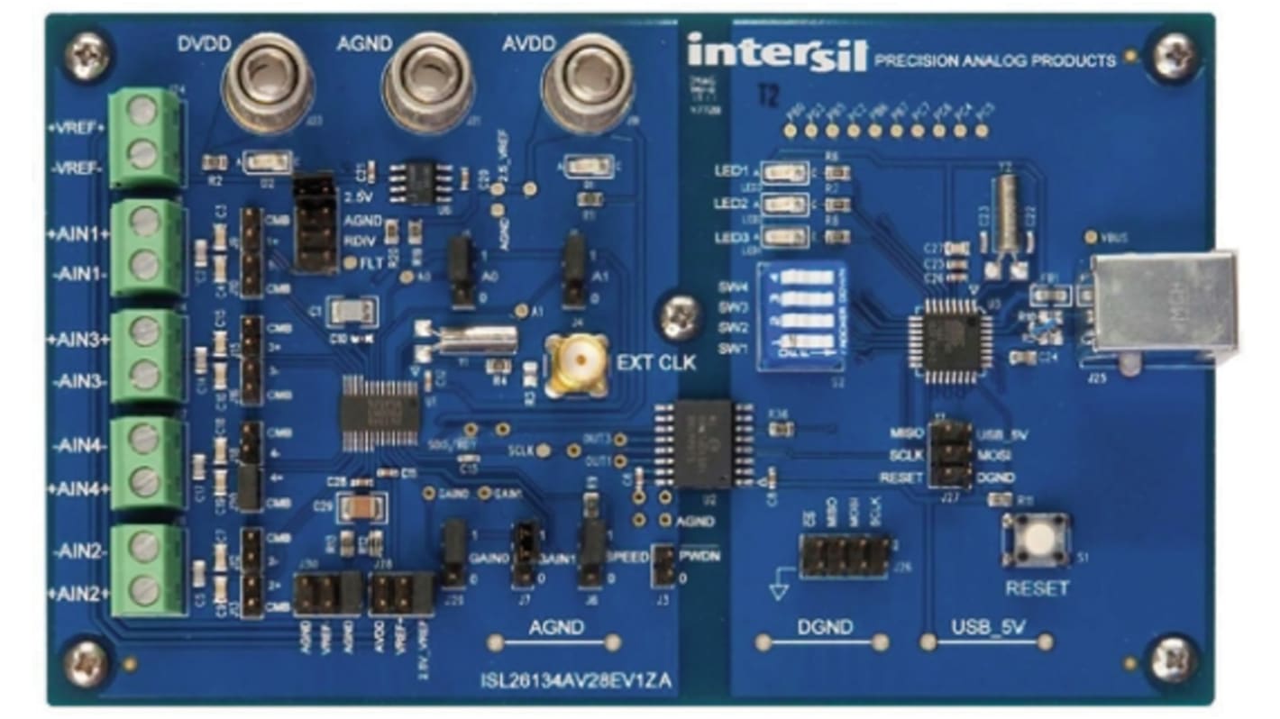 ISL26134AV28EV1Z | Carte d'évaluation ADC Intersil, 24 bits | RS