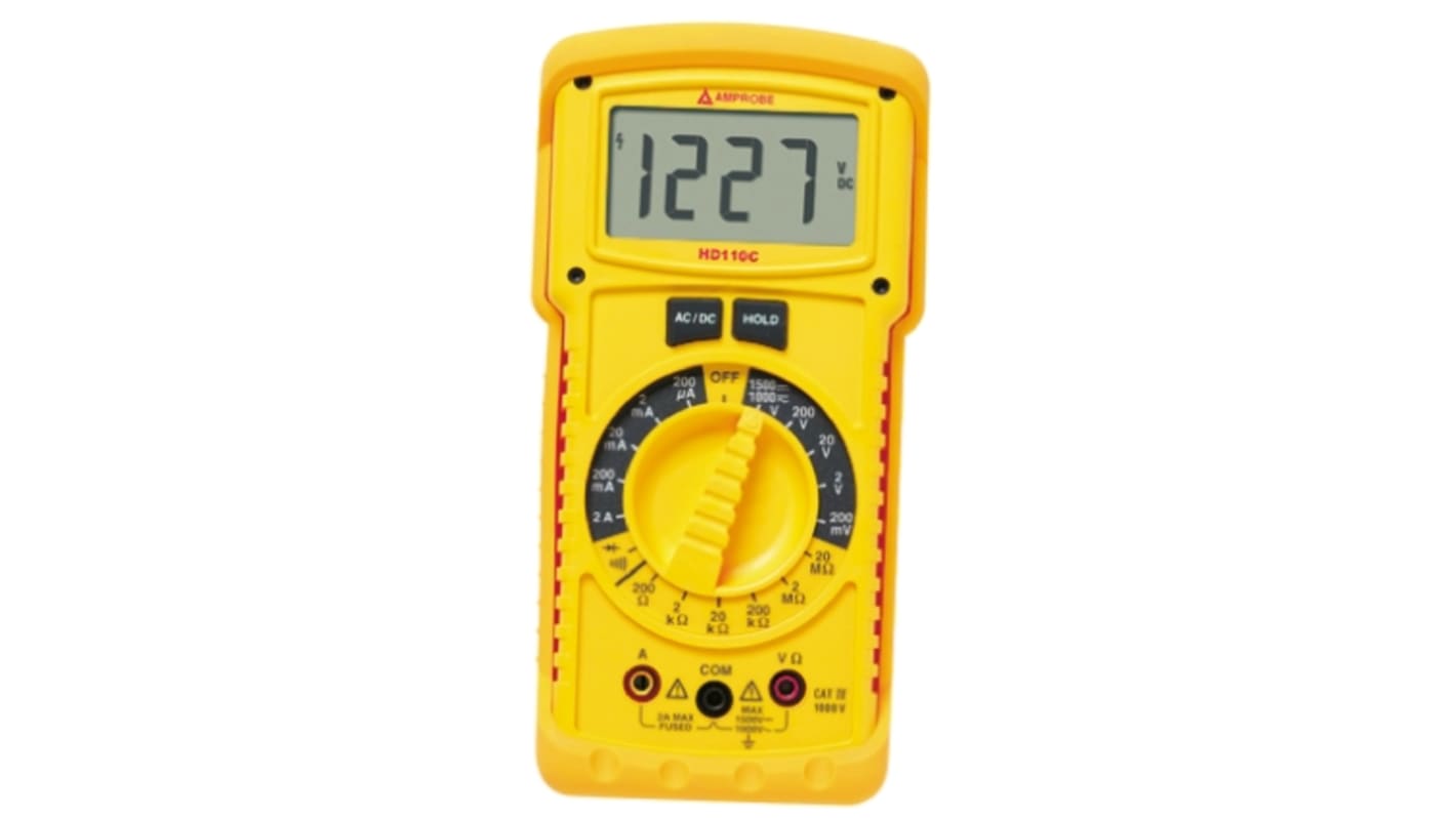 Amprobe HD110C Handheld Digital Multimeter, True RMS, 2A ac Max, 2A dc ...